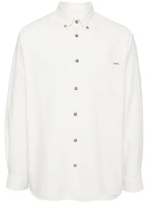 A.p.c. Logo-embroidered Organic Cotton Shirt