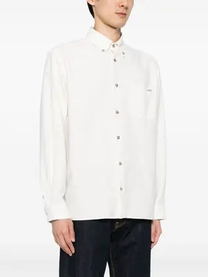 A.p.c. Logo-embroidered Organic Cotton Shirt