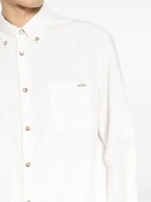 A.p.c. Logo-embroidered Organic Cotton Shirt