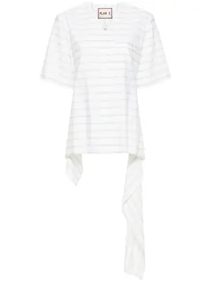 Plan C Striped Poplin Shirt