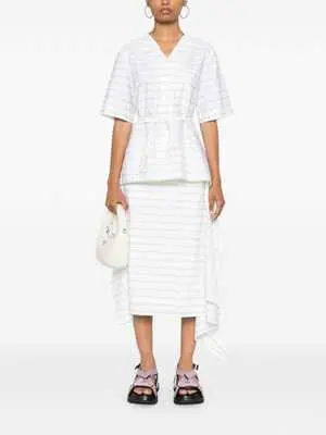 Plan C Striped Poplin Shirt