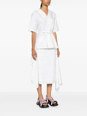 Plan C Striped Poplin Shirt