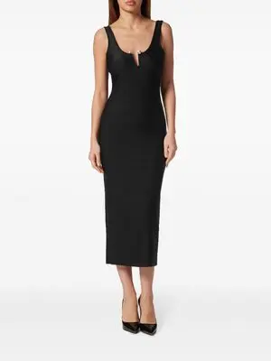 Philipp Plein Metallic Skull Ribbed Dress