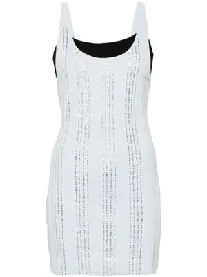 Attico Rhinestone-embellished Mini Dress - Blue