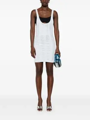 Attico Rhinestone-embellished Mini Dress - Blue