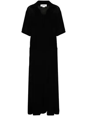 Victoria Beckham Panelled Knitted Maxi Dress - Black