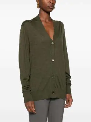 Fabiana Filippi V-neck Fine Knit Cardigan - Green