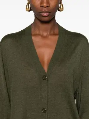 Fabiana Filippi V-neck Fine Knit Cardigan - Green
