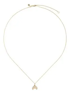 SYDNEY EVAN 14kt Yellow Diamond Croissant Charm Necklace - Gold