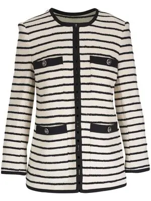 Veronica Beard Striped Collarless Blazer