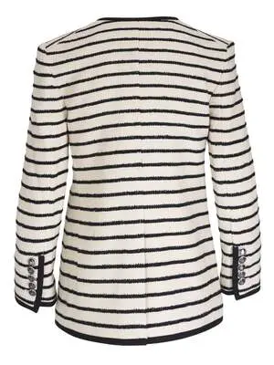 Veronica Beard Striped Collarless Blazer