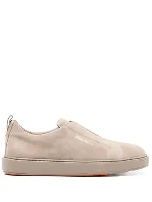 Santoni Suede Slip-on Sneakers - Neutrals