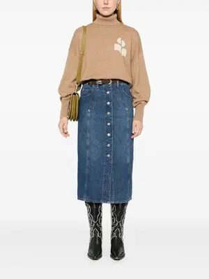 MARANT ETOILE Vandy Denim Midi Skirt - Blue