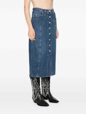 MARANT ETOILE Vandy Denim Midi Skirt - Blue