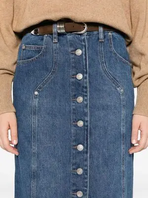MARANT ETOILE Vandy Denim Midi Skirt - Blue