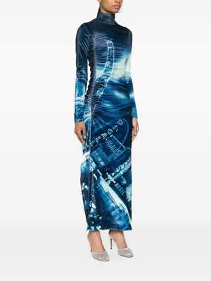 JEAN PAUL GAULTIER Pigalle-print Velvet Dress