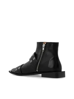GANNI Eyelet-detailing Biker Boots