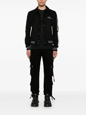 Amiri Varsity Jacket With Embroidered Logo - Black