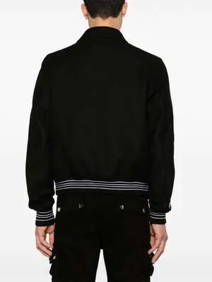 Amiri Varsity Jacket With Embroidered Logo - Black