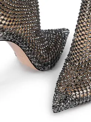 LE SILLA Gilda 120mm Mesh Ankle Boots - Black