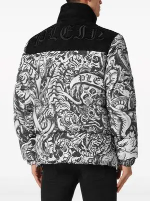 Philipp Plein Tattoo-print Puffer Jacket