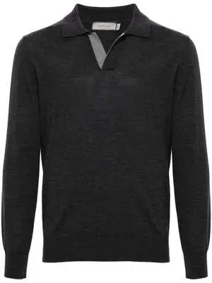 Canali Merino Wool Polo Shirt