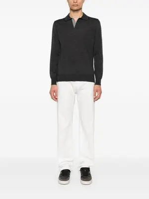 Canali Merino Wool Polo Shirt