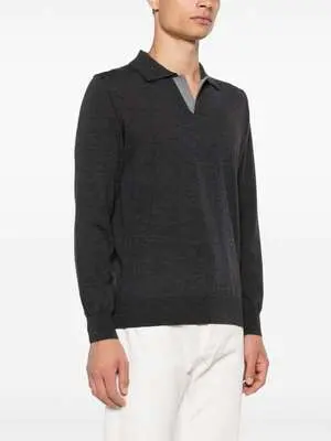 Canali Merino Wool Polo Shirt
