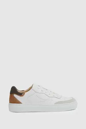REISS Amanda Leather Low Top Sneakers
