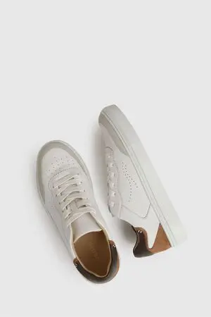 REISS Amanda Leather Low Top Sneakers