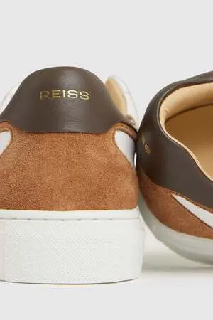 REISS Amanda Leather Low Top Sneakers