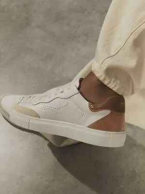 REISS Amanda Leather Low Top Sneakers