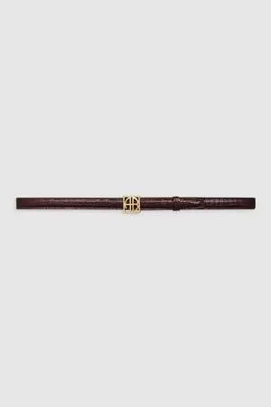 ANINE BING ANINE BING Monogram Leather Belt Burgundy