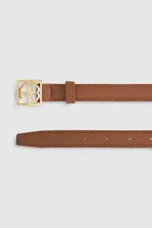 ANINE BING Monogram Leather Belt - Cognac