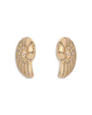 Ettika Studded Shell Statement Stud Earrings