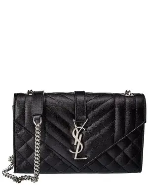 Saint Laurent Saint Laurent Envelope Small Leather Crossbody Bag - Black
