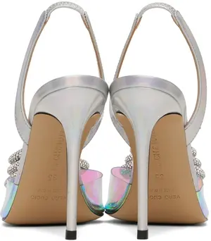 Mach & Mach Silver Triple Heart Heels