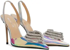 Mach & Mach Silver Triple Heart Heels