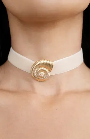 Ettika Swirl Shell Choker Necklace