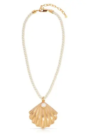 Ettika Scallop Shell Pendant Necklace - Gold