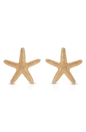 Ettika Large Starfish Stud Earrings - Gold
