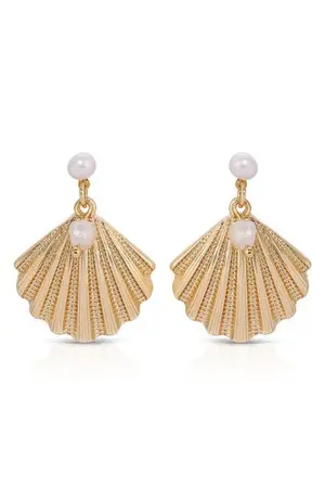 Ettika Scallop Shell Drop Earrings - Gold