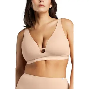 SIELLA Organic Cotton Plunge Foam Bra - Beach Beige