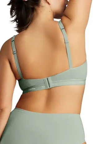 SIELLA Organic Cotton Plunge Foam Bra - Sage