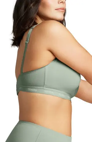 SIELLA Organic Cotton Plunge Foam Bra - Sage