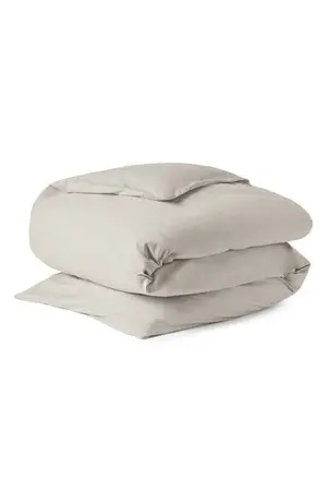 COYUCHI 300 Thread Count Organic Cotton Percale Duvet Cover - Stone