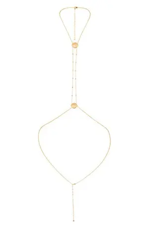 Ettika Scallop Shell And Crystal Body Chain - Gold
