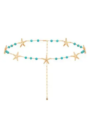 Ettika Starfish Charm Belly Chain - Turquoise