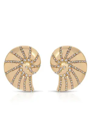 Ettika Shell Stud Earrings - Gold