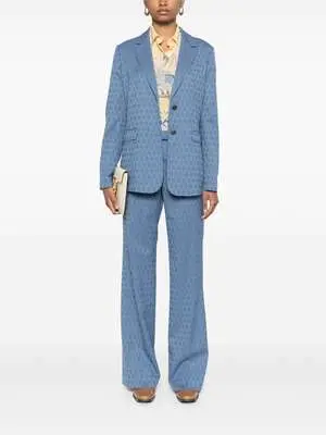 Etro Patterned Jacquard Wool Blazer - Blue